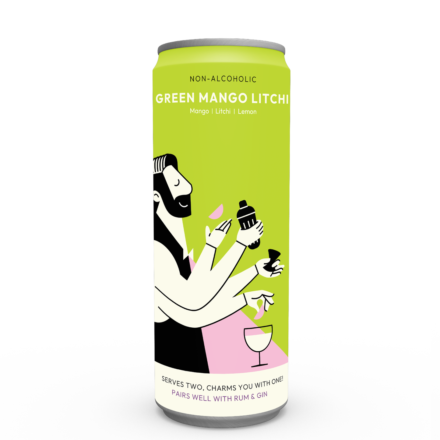 TopCan Green Mango Lichi Mixer (PACK OF 24) - Turn your can into a gla